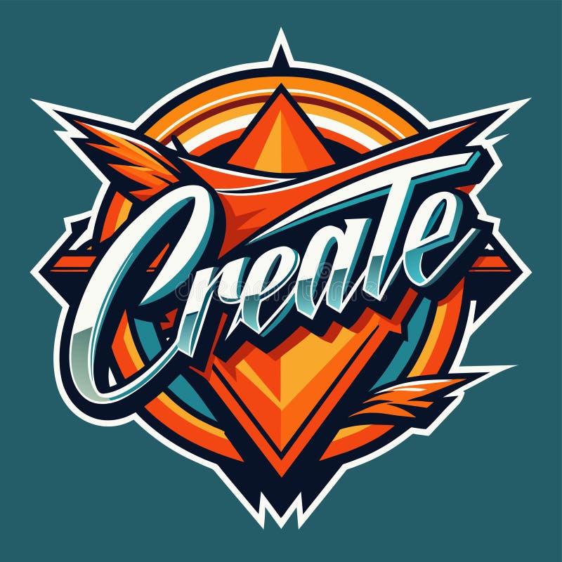 A Stylized Logo Featuring the Word Create in Bold White Lettering, Set ...
