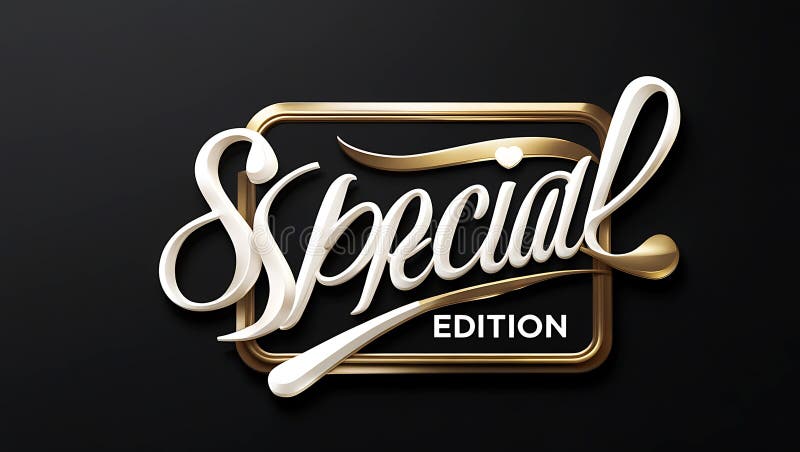 Special Edition Text with Gold Frame and White Lettering Stock ...