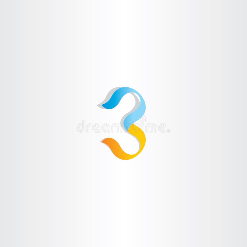 Stylized Logo Number 3 Three Third Icon Stock Vector - Illustration of ...