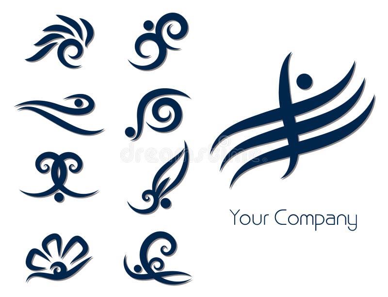 Stylized logo set stock vector. Illustration of swirl - 12830611