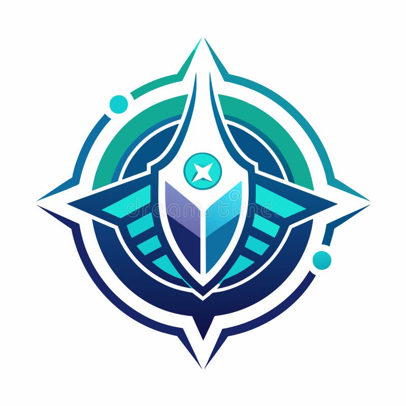 Stylized Logo of a Ship with a Star in the Center, Designed for a Tech ...