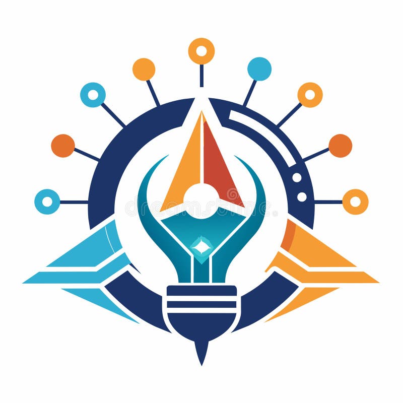 A Stylized Logo Showcasing a Light Bulb and Arrowhead, Symbolizing ...