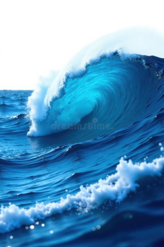 Stylized Long Banner with Deep Blue Rolling Waves , Deep, Background ...