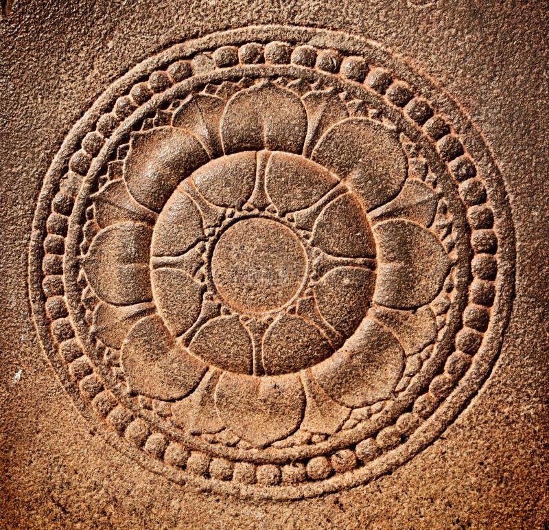 Stylized Lotus Carved on Stone Stock Photo - Image of temple, carving ...