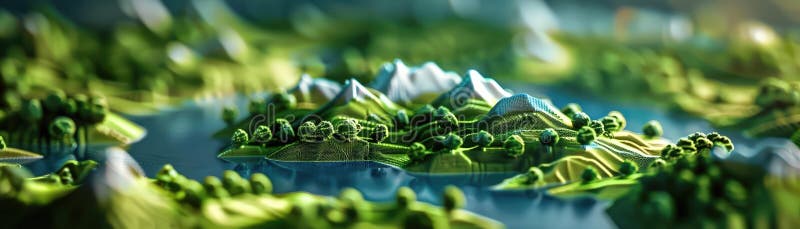 Stylized Lowpoly 3D Landscape Stock Illustration - Illustration of ...