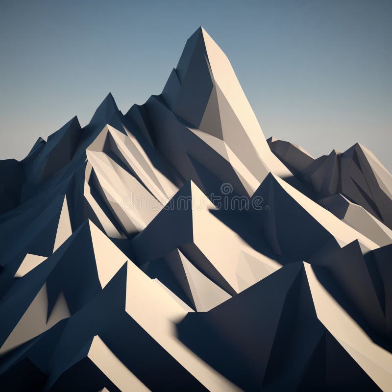 Low-Poly Mountain Range stock illustration. Illustration of shadows ...