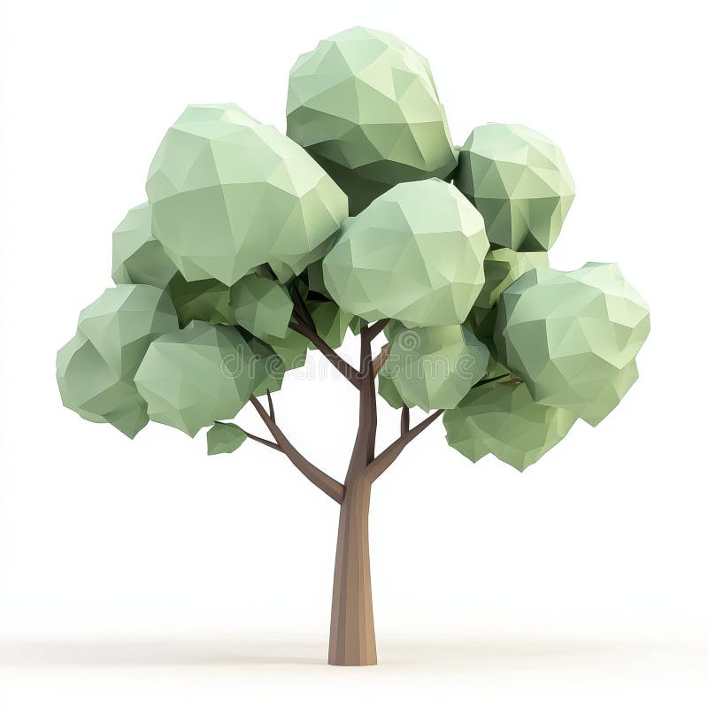 A Stylized, Low-poly Tree Design with Geometric Shapes and a Simple ...