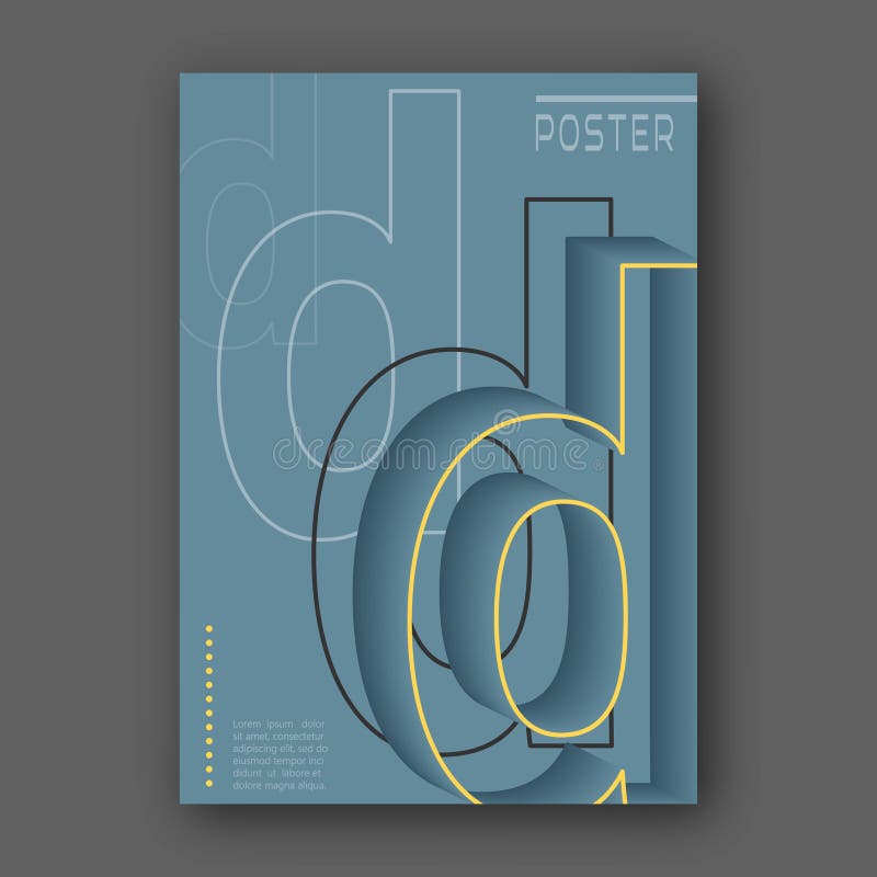 Stylized Lowercase Letter D. Template for Poster, Poster, Cover ...