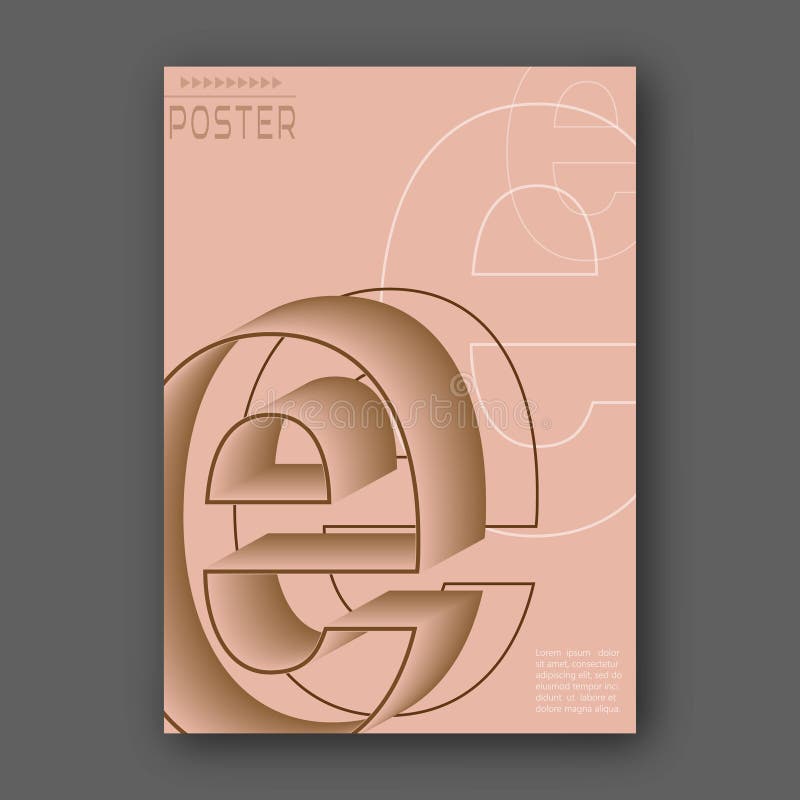 Stylized Lowercase Letter E. Template for Poster, Poster, Cover ...