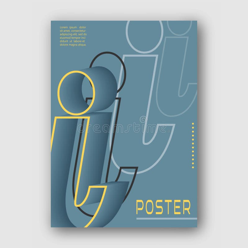 Stylized Lowercase Letter I. Template for Poster, Poster, Cover ...