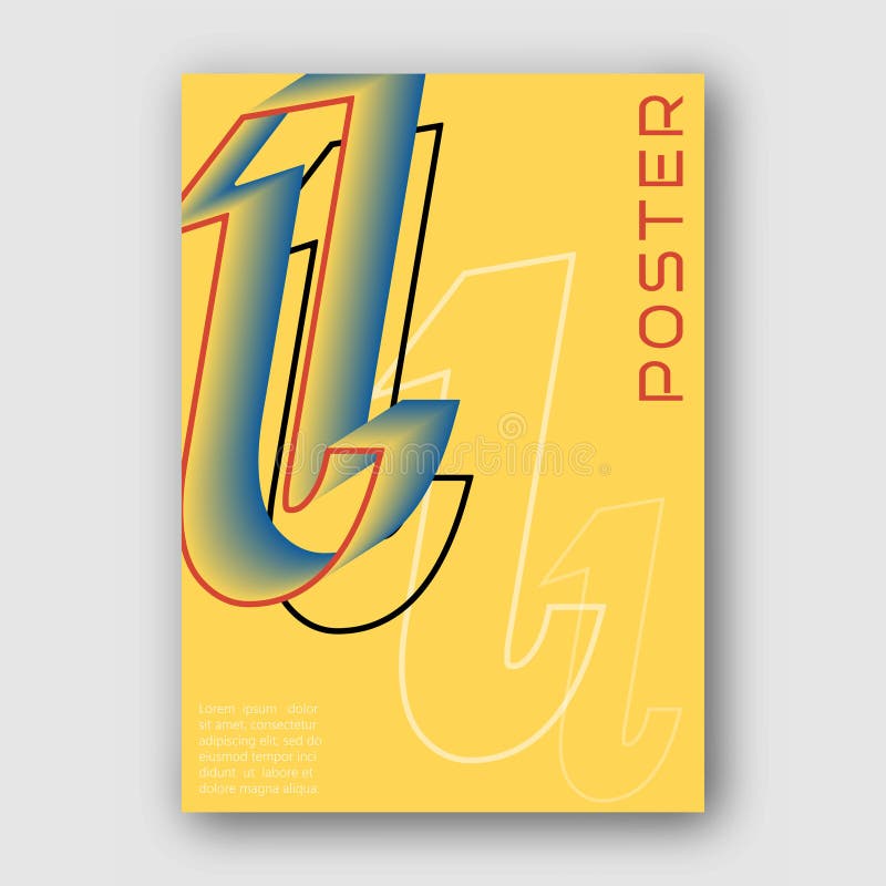 Stylized Lowercase Letter L. Template for Poster, Poster, Cover ...