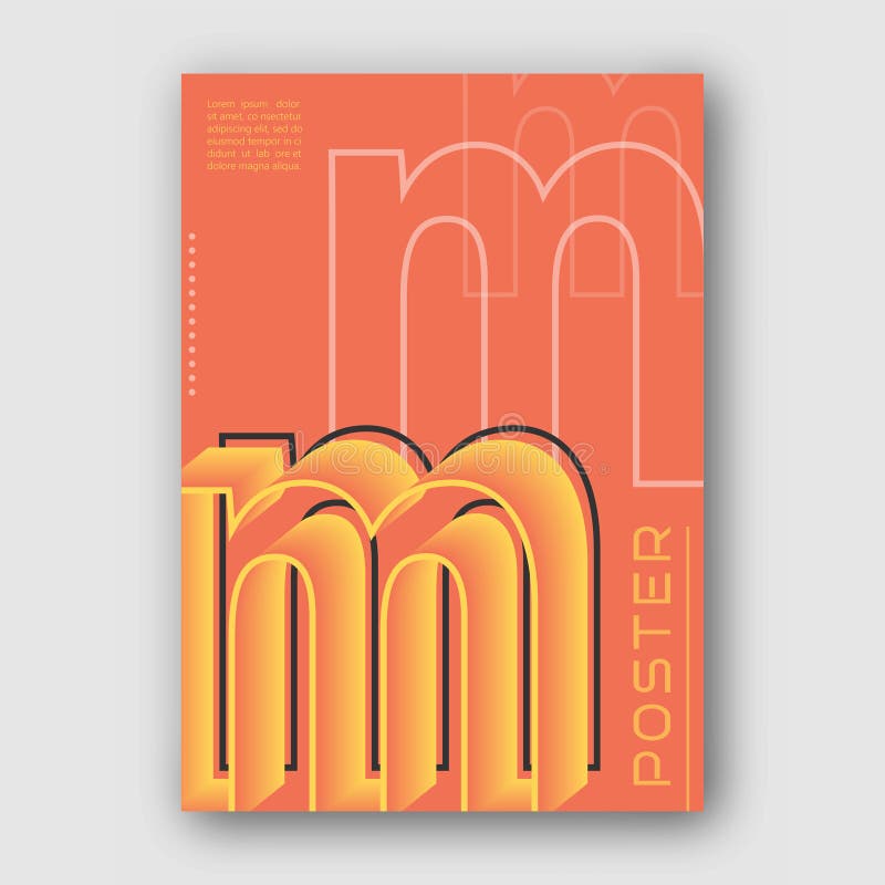Stylized Lowercase Letter M. Template for Poster, Poster, Cover ...