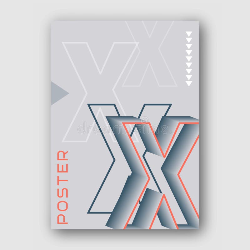 Stylized Lowercase Letter X. Template for Poster, Poster, Cover ...