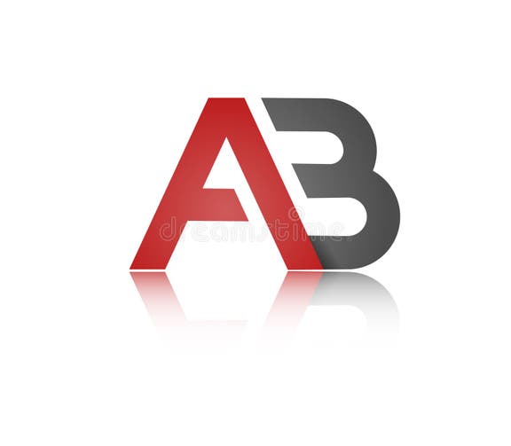 Stylized Lowercase Letters a and B with Reflection, Connected by a ...