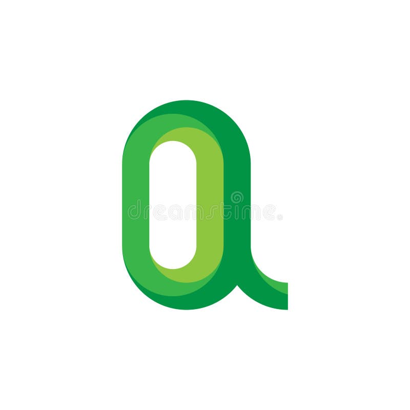 Layered Green Letter "a" Logo with Modern Gradient Design Stock Vector ...