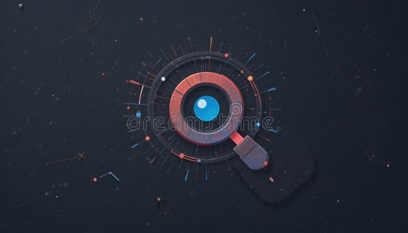 Stylized Magnifying Glass Illustration for Search and Information ...