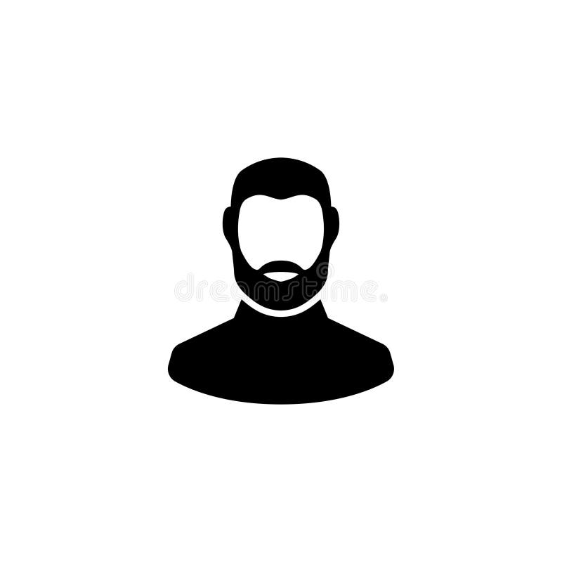 Stylized Male Avatar with Beard for Digital Identity Stock Vector ...