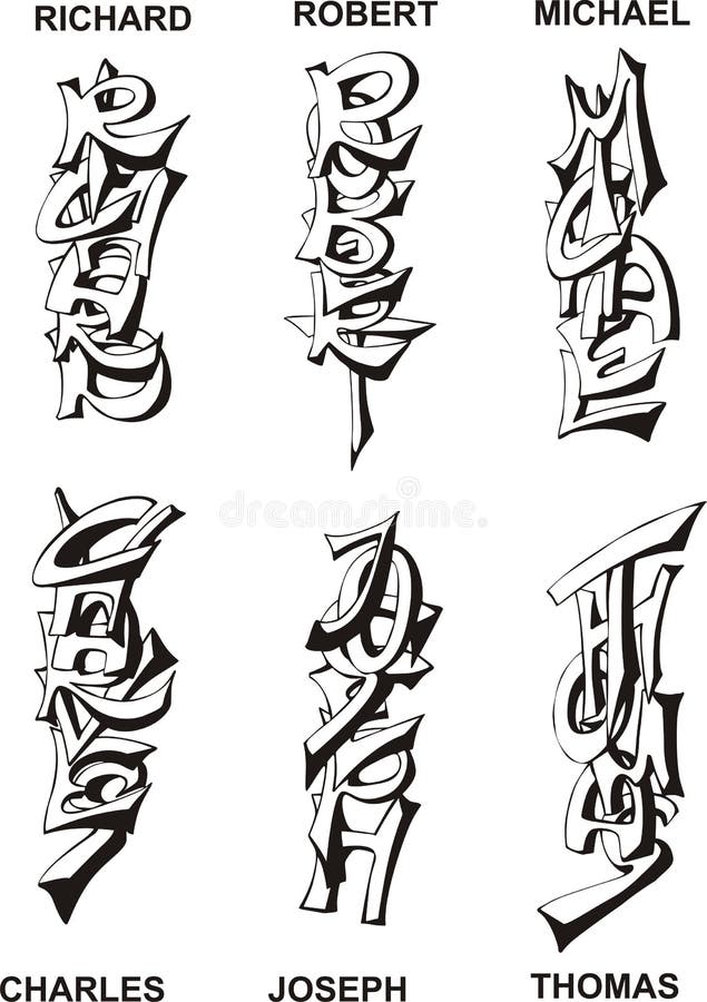 Stylized male names stock vector. Illustration of superscription - 39051475