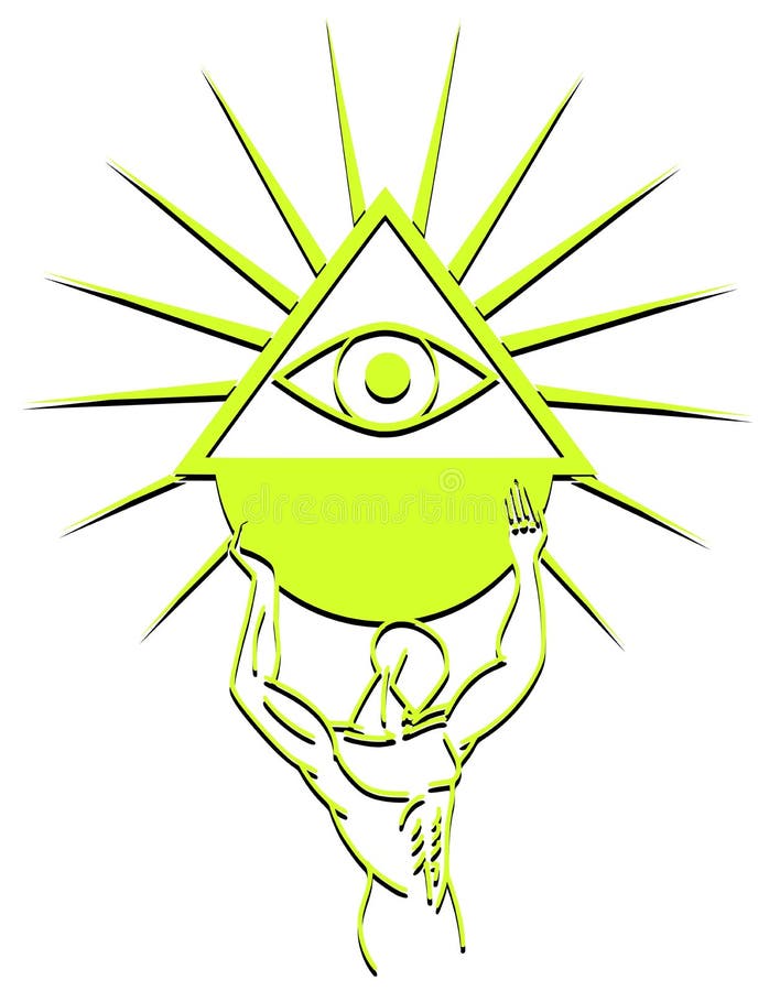Stylized Man with All Seeing Eye Stock Vector - Illustration of ...