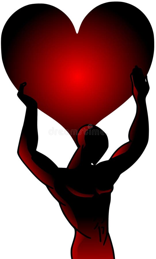 Stylized Man with Heart Isolated Stock Photo - Illustration of motion ...