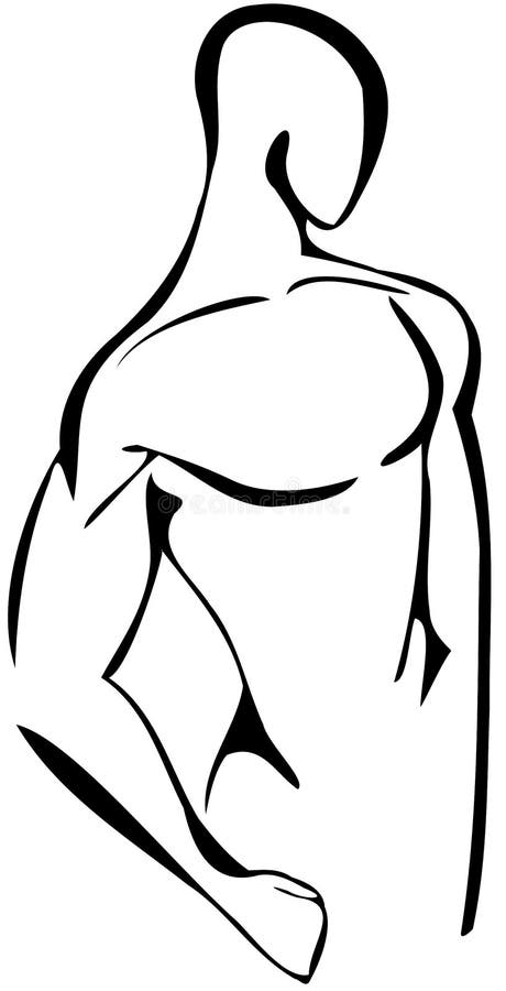 Isolated Stylized Man in Black Stock Illustration - Illustration of ...