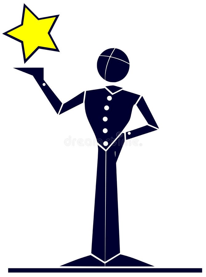 Stylized Man with Star Isolated Stock Vector - Illustration of ...