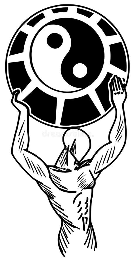 Stylized man with tao stock vector. Illustration of china - 59314694