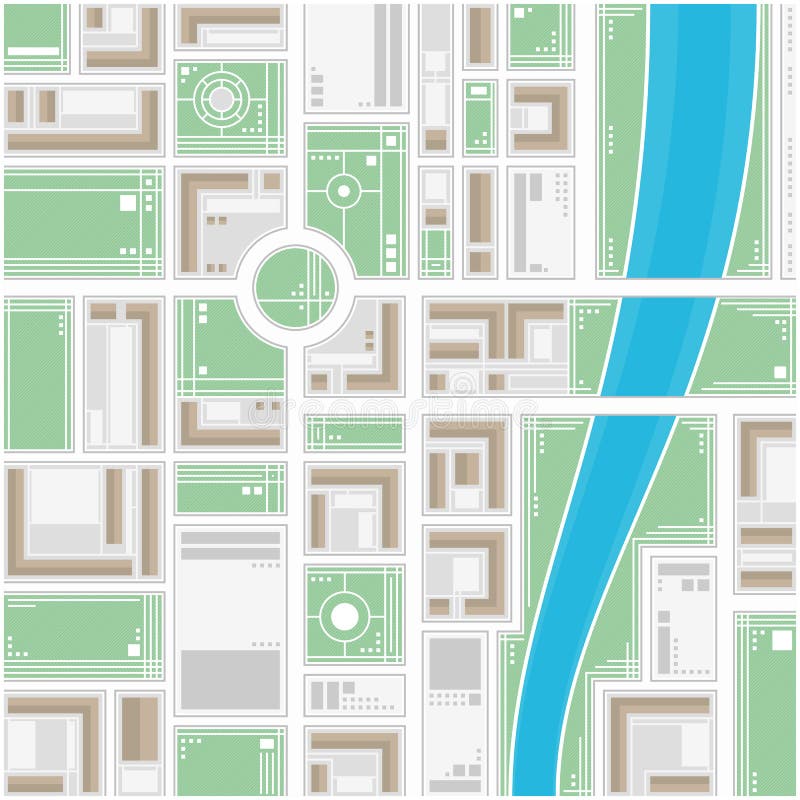 Stylized map of the city stock vector. Illustration of generic - 74216970