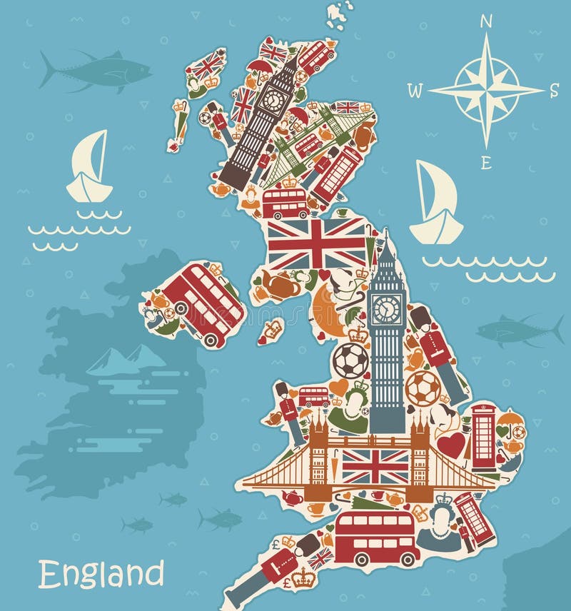 Great Britain map stock vector. Illustration of tower - 28400508
