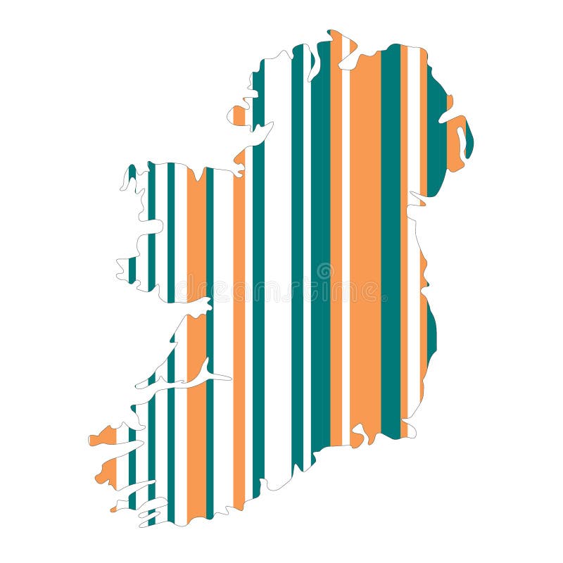 Stylized Map of Ireland with Colored Hatchings Stock Vector ...