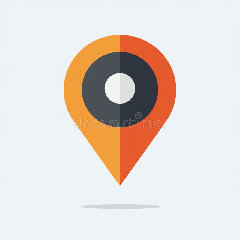 A Stylized Map Marker Icon Featuring a Drop-shaped Design with a ...