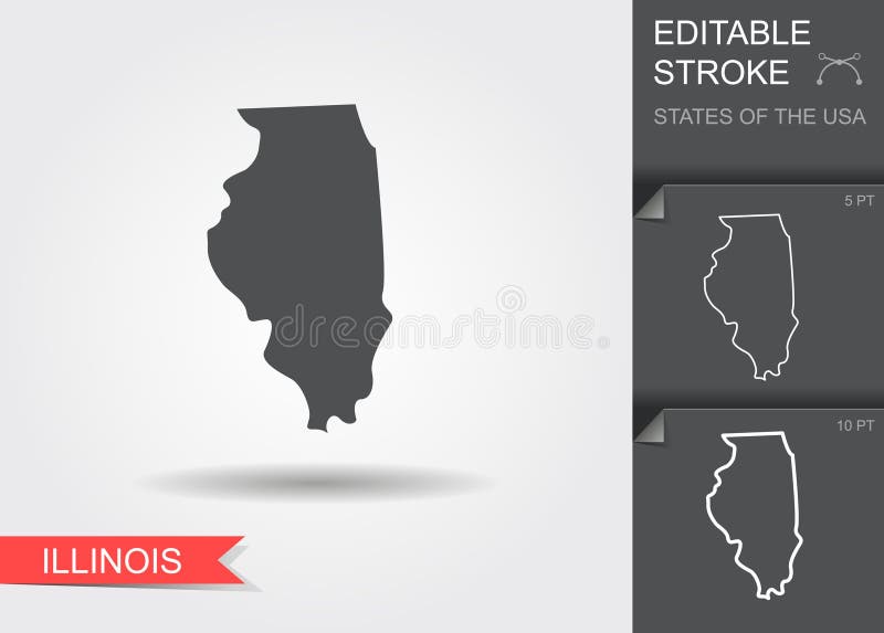 Stylized map of the U.S stock vector. Illustration of contour - 244132196