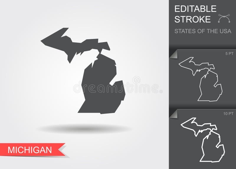 State of Michigan stock vector. Illustration of borders - 4674845