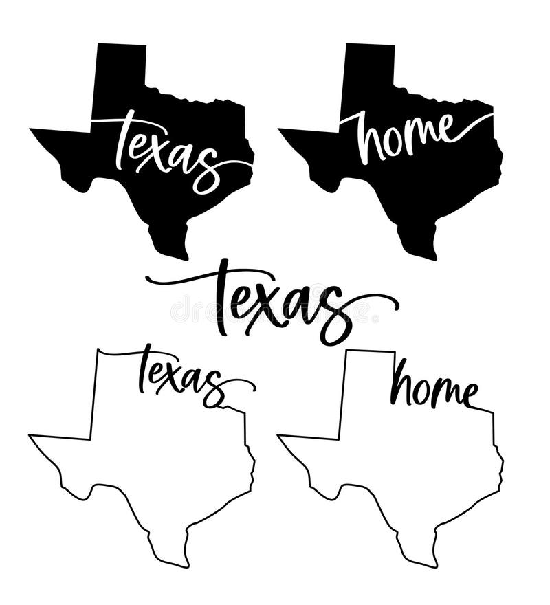 Texas - Vector Map of US State Stock Vector - Illustration of north ...