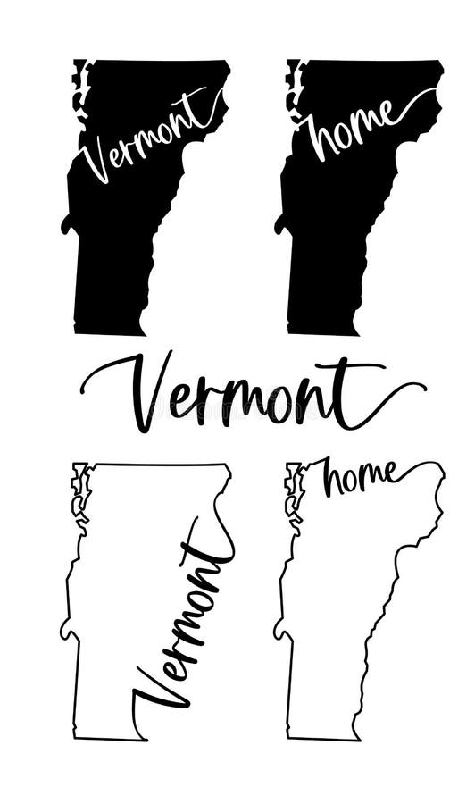 US State Map. Vermont Outline Symbol Stock Vector - Illustration of ...