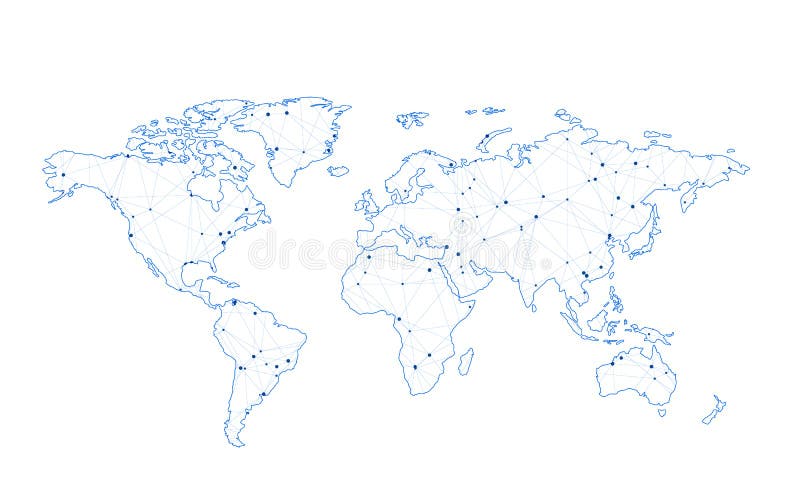 Stylized Map of World stock vector. Illustration of east - 85214441