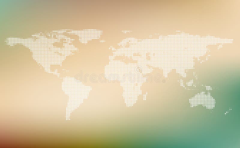 Stylized Map of World. World Map Concept on Stock Vector - Illustration ...