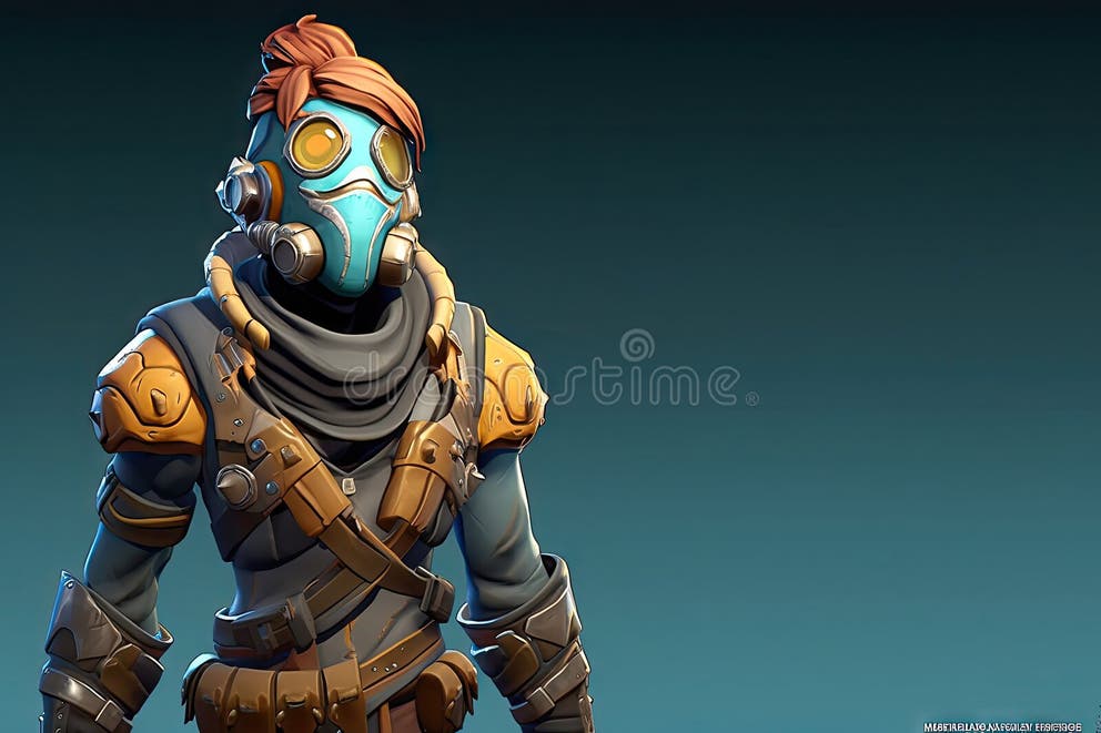 Stylized Masked Warrior Game Character Stock Illustration ...