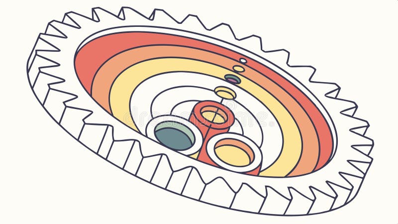 Stylized Mechanical Dial or Gauge with Pointers and Abstract Shapes ...