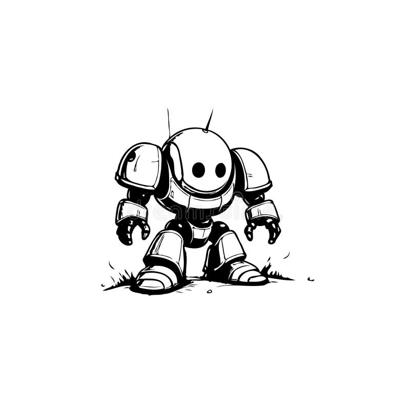 Stylized Mechanical Figure Displaying Advanced Robotics and Circuit ...