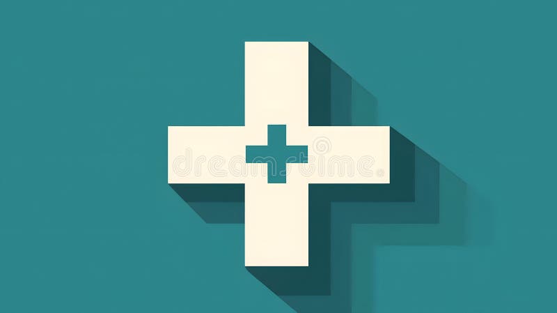Stylized Medical Cross on Teal Background Stock Illustration ...