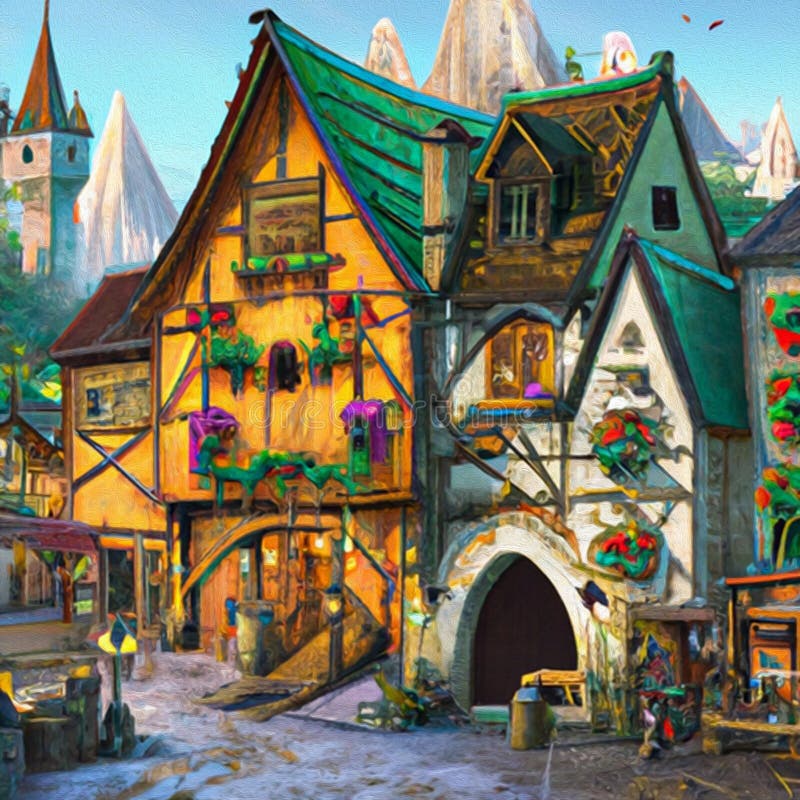 Stylized Medieval Monastery, Religious Building, Sanctuary, Isolated ...