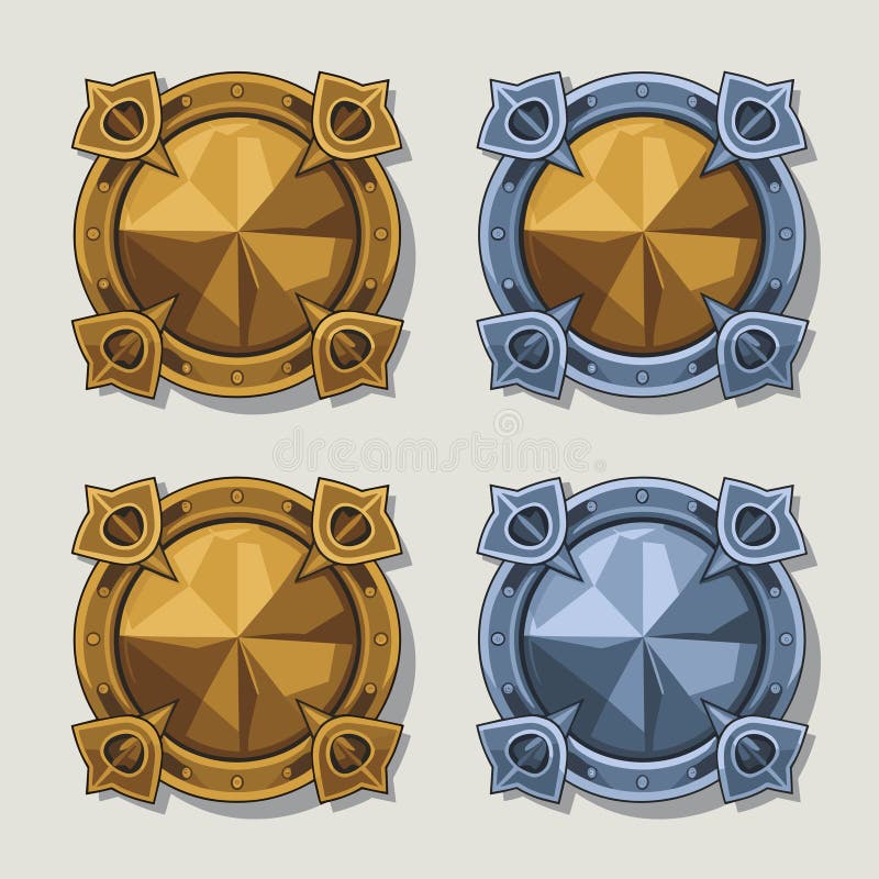 Stylized Medieval Shields Collection Stock Vector - Illustration of ...