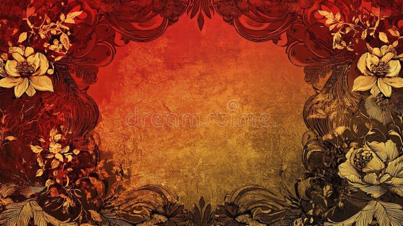 Stylized Menu Template with Ancient Plant Motifs . Stock Photo - Image ...