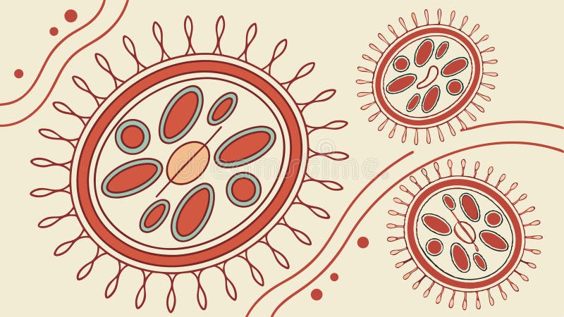 Stylized Microscopic Organism Pattern Illustration, Vector Design ...