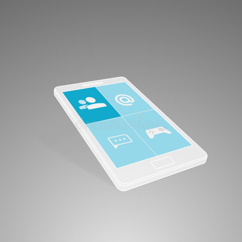 Stylized Mobile Phone Concept with Application Icons Stock Vector ...