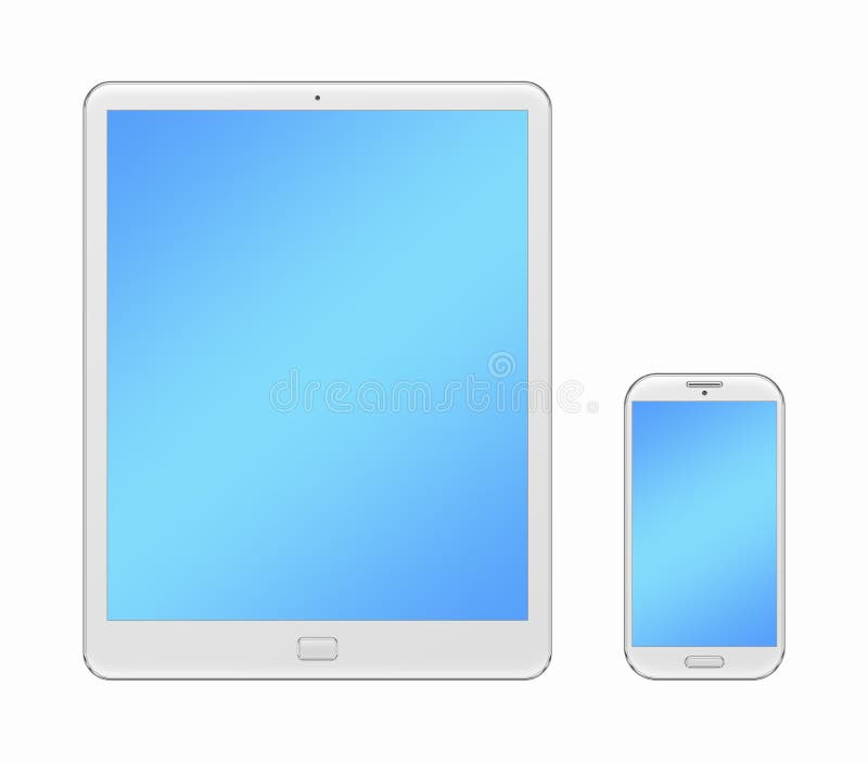 Stylized Mobile Phone and Tablet Pc Stock Photo - Image of information ...