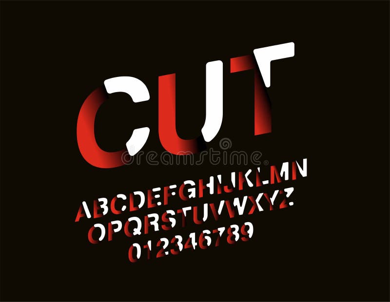 Stylized Modern Cut Abstract Font Set of Alphabet Text Design Stock ...