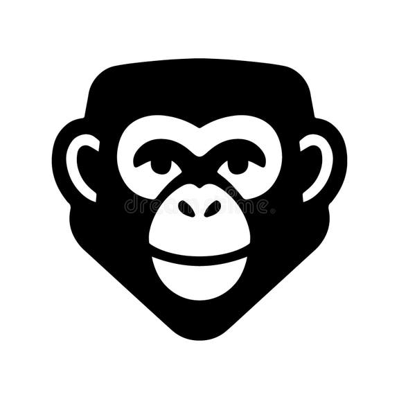 Stylized Monkey Head Icon Featuring a Unique Design for Modern Design ...