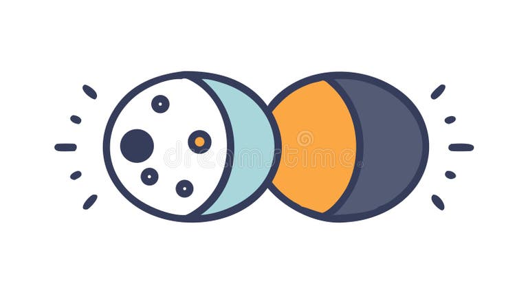 Stylized Moon Phases and Eclipse Illustration, Vector Design Generative ...